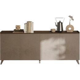 Sideboard Home Affaire "Tray, Breite 241, Kommode mit 4 T&uuml;ren", braun (bronzo, mercure nb holzstruktur), B:241cm H:99cm T:42cm, Sideboards, Sideboard, "Tablet", Push-to-open Funktion