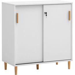 Aktenschrank Schildmeyer "Torge Aktenschrank, Breite 80 cm", wei&szlig;, B:80,1cm H:84,8cm T:38,2cm, FSC-zertifizierter Holzwerkstoff, Schr&auml;nke, Aktenschrank, 2-fach Stapelbar