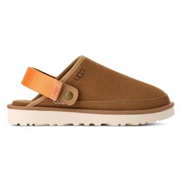UGG Australia Clog UGG "Goldencoast Clog II", Jungen, Gr. 15 (49,5), chestnut, orange, Textil, Veloursleder, Schuhe Clog, Hausschuh, Slides, Mule mit gepolstertem Fu&szlig;bett