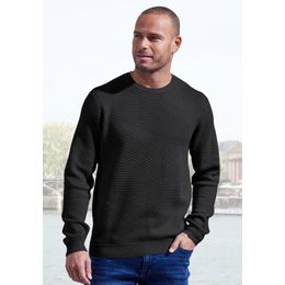 Strickpullover John Devin, Herren, Gr. XL (56/58), schwarz, Feinstrick, Obermaterial: 50% Baumwolle, 50% Polyacryl, unifarben, regular fit normal, Rundhals, Strickb&uuml;ndchen, Pullover Strickpullover, Pullover aus weichem Strukturstrick, Topseller