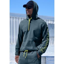 Kapuzensweatshirt, Herren, Gr. XXL (60/62), petrol, Sweatware, Obermaterial: 50% Polyester, 45% Baumwolle, 5% Elasthan, LE JOGGER PERFORMANCE, kontrastfarbene Details, unifarben mit Farbeinsatz, bequem h&uuml;ftlang, Rippb&uuml;ndchen, Sweatshirts Kapuzensweatshirt, mit praktischen Rei&szlig;verschlusstaschen