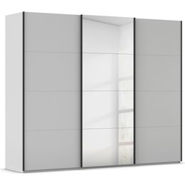 Schwebet&uuml;renschrank Rauch "Kleiderschrank Schrank Garderobe Schlafzimmerschrank SCALE-FYRA", grau (seidengrau, griffleisten schwarz), B:271cm H:223cm T:68cm, Holzwerkstoff, Schr&auml;nke, Schwebet&uuml;renschrank, edle viergeteilte T&uuml;ren mit Spiegel und vielen Farben MADE IN GERMANY