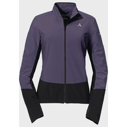 Sch&ouml;ffel Outdoorjacke SCH&Ouml;FFEL "Hybrid Jkt Grimaldo L", Damen, Gr. 40, lila (3975, lila), Oberstoff : Aussenseite 88% Polyester 12% Elasthan Innenseite 100% Polyester ( Membran Polyurethan) Oberstoff Einsatz: 68% Nylon 21% Polyester 11% Elasthan, regular fit, hoch geschlossener Ausschnitt, Jacken Outdoorjacke