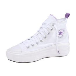 Plateausneaker Converse "CHUCK TAYLOR ALL STAR MOVE CANVAS PLATFORM HI", Damen, Gr. 38,5, wei&szlig;, Textil, Schuhe Plateausneaker