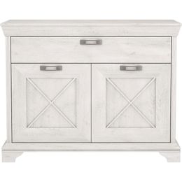 Kommode FORTE "Kashmir", wei&szlig; (pinia wei&szlig;), B:123,3cm H:95,9cm T:48,2cm, FSC-zertifizierter Holzwerkstoff, Sideboards, Kommode, Breite 123 cm