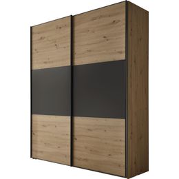 Schwebet&uuml;renschrank STAUD "Includo, Made in Germany", dekor artisan eiche, vulkan, B:200cm H:222cm T:68cm, Holzwerkstoff, Schr&auml;nke, Schwebet&uuml;renschrank, Mit vier verschiedenen Ausstattungsvarianten