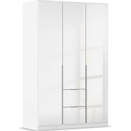 Dreht&uuml;renschrank OTTO HOME "Kleiderschrank Kleiderschr&auml;nke Schrank Garderobe AGORDO mit Glasfront", wei&szlig; (alpinwei&szlig;, glas kristallwei&szlig;), B:136cm H:210cm T:54cm, Holzwerkstoff, Schr&auml;nke, Dreht&uuml;renschrank, mit Au&szlig;enschubk&auml;sten, in 7 Breiten und 2 H&ouml;hen MADE IN GERMANY