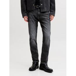 Jack & Jones Regular-fit-Jeans JACK & JONES "JJICLARK JJVINTAGE NOOS", Herren, Gr. 31, L&auml;nge 30, schwarz denim, Denim/Jeans, Obermaterial: 98% Baumwolle, 2% Elasthan, Abriebeffekte, regular fit kn&ouml;chellang, Jeans Regular-fit-Jeans