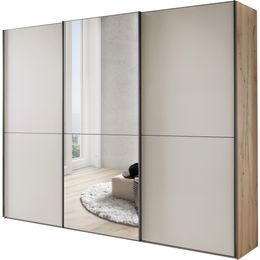 Schwebet&uuml;renschrank Wiemann "Phoenix, Made in Germany, modernes Design, Highlight, Blickfang", bianco, eiche, nachbildung, B:246cm H:217cm T:67cm, Schr&auml;nke, Schwebet&uuml;renschrank, maximaler Staurraum, inkl.Einlegeb&ouml;den, W&auml;scheb&ouml;den u. D&auml;mpfer