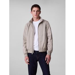 Bomberjacke Calvin Klein Jeans "LS PADDED HARRINGTON JACKET", Herren, Gr. S, vintage khaki, Web, Obermaterial: 100% Polyester, regular fit normal, Rundhals, eingesetzt elastischer Bund, Jacken Bomberjacke, Mit Rundhalsausschnitt mit Stehkragen