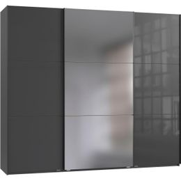 Kleiderschrank wimex "Indiana by fresh to go, wahlweise mit oder ohne Spiegel", grafit, glas grafit, B:250cm H:216cm T:65cm, Holzwerkstoff, Schr&auml;nke, Kleiderschrank, gro&szlig;e Breiten250 oder 300cm, mit oder ohne Glasfront, Made in Germany