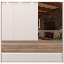 Kleiderschrank OTTO HOME "Invictus", beige (kaschmirfarbe), B:232cm H:226cm T:60cm, Holzwerkstoff, MDF, Schr&auml;nke, Kleiderschrank, UV lackiert, mit LED Beleuchtung, Soft-Close Funktion