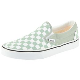 Sneaker Vans "Classic Slip-On", Damen, Gr. 38,5, emw, color theory checkerboard gray olive, Textil, Schuhe Sneaker, Slip-On Sneaker