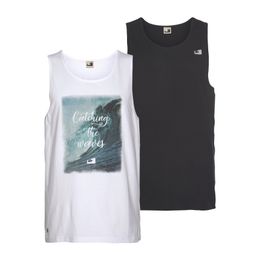 Tanktop OCEAN SPORTSWEAR, Herren, Gr. XXL (60/62), schwarz-wei&szlig; (schwarz, wei&szlig;, bedruckt, bedruckt), Single Jersey, Obermaterial: 100% Baumwolle, bedruckt, unifarben, Basic, Rundhals, Tops Tanktop, in Baumwoll -Qualit&auml;t, Topseller