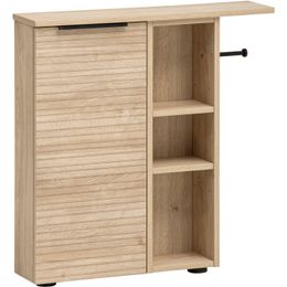 Seitenschrank Schildmeyer "Mads Nieschenschrank, Breite 45,5 cm", wei&szlig; (wei&szlig; eiche), B:45,5cm H:78cm T:27,5cm, FSC-zertifizierter Holzwerkstoff, Schr&auml;nke, Seitenschrank, Nischenschrank, 3 offenen Regelf&auml;chern und Toilettenpapierhalter