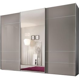 Schwebet&uuml;renschrank STAUD "Sonate Lucca mit Spiegel, Made in Germany", saphirglas, B:249cm H:222cm T:68cm, Holzwerkstoff, Schr&auml;nke, Schwebet&uuml;renschrank, Mit vier verschiedenen Ausstattungsvarianten