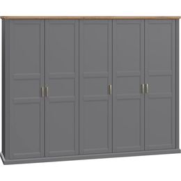 Kleiderschrank OTTO HOME "Tara, wahlweise 4 Breiten, hoher Schrank 227cm, soft-close-Funktion", grau (graphit matt, pacific walnut), B:291cm H:227cm T:59cm, Holzwerkstoff, MDF, Schr&auml;nke, Kleiderschrank, lackiert mit hochwertigen wasserbasiertem UV-Lack, FSC-zertifiziert