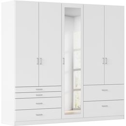 Kleiderschrank Rauch "Kleiderschrank Schrank Garderobe W&auml;scheschrank WILDBERG", wei&szlig; (alpinwei&szlig;), B:226cm H:210cm T:54cm, Holzwerkstoff, Schr&auml;nke, Kleiderschrank, mit 6 Schubladen, obere Schublade mit Holz-Einteilung MADE IN GERMANY