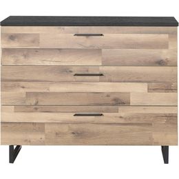 Schubkastenkommode FORTE "Sirius Crown", braun (schwarzeichefarben, stabeichefarben), B:120cm H:86cm T:41cm, FSC-zertifizierter Holzwerkstoff, Sideboards, Schubkastenkommode