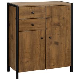 Midischrank Home Affaire "Chris", braun (pazifik eichefarben), B:75cm H:90cm T:35cm, Holzwerkstoff, Schr&auml;nke, Midischrank