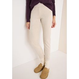 Leggings Cecil, Damen, Gr. XXL (46), N-Gr, oat milk beige, Web, Obermaterial: 90% Polyester, 10% Elasthan, unifarben, slim fit lang, Hosen Leggings, Velourleggins mit elastischem Bund