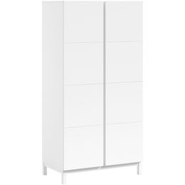 Kleiderschrank Vipack "in modernem Design, T&uuml;ren mit Profilfr&auml;sung, pflegeleichter Oberfl&auml;che", wei&szlig;, B:98,7cm H:196,2cm T:57,8cm, Schr&auml;nke, Kleiderschrank, mit 2 Dreht&uuml;ren inkl. Soft-Close, W&auml;schef&auml;cher, Ausf. wei&szlig; lackiert