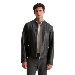 Marc O'Polo Lederjacke MARC O'POLO "im Biker-Style regular fit aus edlem Lammleder", Herren, Gr. 52, schwarz, Obermaterial: 100% Lammleder, regular fit normal, Jacken Lederjacke
