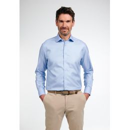 Langarmhemd Eterna "COMFORT FIT", Herren, Gr. 44, Normalgr&ouml;&szlig;en, blau, Twill, 100% Baumwolle, normal, Manschette, Hemden Langarmhemd, NEVER IRON (b&uuml;gelfrei)