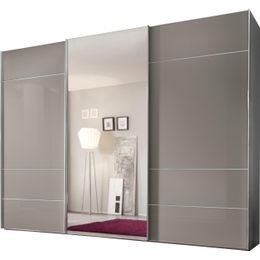 Schwebet&uuml;renschrank STAUD "Sonate Lucca mit Spiegel, Made in Germany", saphirglas, B:249cm H:222cm T:68cm, Holzwerkstoff, Schr&auml;nke, Schwebet&uuml;renschrank, Mit vier verschiedenen Ausstattungsvarianten