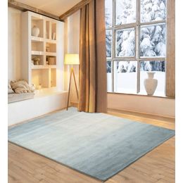 Wollteppich OTTO HOME "Lessach", grau, B:140cm H:14mm L:200cm, Schurwolle, Teppiche, Wollteppich, Handweb Teppich, mit modernem Farbverlauf, reine Wolle, handgewebt