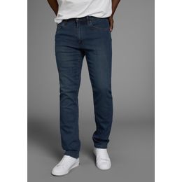 Straight-Jeans Arizona, Herren, Gr. 38, L&auml;nge 34, blau (dunkelblau), Obermaterial: 77% Baumwolle, 22% Polyester, 1% Elasthan, Basic, normal lang, Jeans Straight-Jeans, gerade Beinform, dezente Used-Waschung, niedrige Leibh&ouml;he