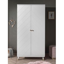 Kleiderschrank Vipack "Billy", wei&szlig;, B:100cm H:200cm T:59cm, Schr&auml;nke, Kleiderschrank, MDF-Oberfl&auml;che