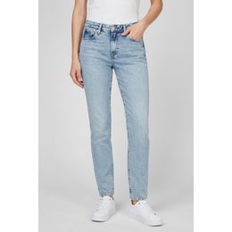 Straight-Jeans Tommy Hilfiger "DNM CLASSIC STRAIGHT RW", Damen, Gr. 27, L&auml;nge 32, glis, Denim/Jeans, Obermaterial: 100% Baumwolle, Abriebeffekte, straight fit kn&ouml;chellang, Jeans Straight-Jeans