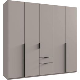 Dreht&uuml;renschrank wimex "Mugano", saharagrau, griffe schwarz, B:225cm H:208cm T:58cm, Holzwerkstoff, Schr&auml;nke, Dreht&uuml;renschrank, in vielen Breiten, 208 oder 236 cm hoch, Made in Germany