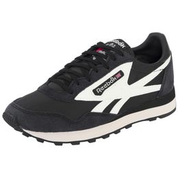 Sneaker Reebok CLASSIC "AZTEC II", Herren, Gr. 44,5, schwarz, washed schwarz, chalk, Leder, Synthetik, Textil, Schuhe Sneaker