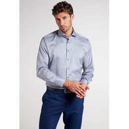 Langarmhemd Eterna "MODERN FIT", Herren, Gr. 43, Normalgr&ouml;&szlig;en, grau, Twill, 100% Baumwolle, tailliert, Manschette, Hemden Langarmhemd, NON IRON (b&uuml;gelfrei)