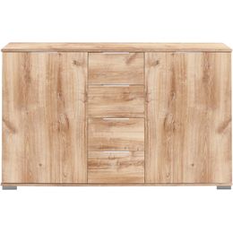 Kombikommode wimex "Easy", braun (plankeneichefarben), B:130cm H:83cm T:40,5cm, Sideboards, Kombikommode