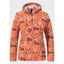 Sch&ouml;ffel Fleecejacke SCH&Ouml;FFEL "Fleece Hoody Lugano L", Damen, Gr. 42, rosa (3245, rosa), Oberstoff : 63% Baumwolle 31% Polyester 6% Elasthan, regular fit, hoch geschlossener Ausschnitt, Jacken Fleecejacke