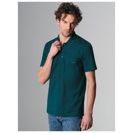 Poloshirt TRIGEMA "TRIGEMA Poloshirt aus Single-Jersey", Herren, Gr. 4XL, blau (saphir), Single Jersey, 100% Baumwolle, Basic, lang, ohne Ausschnitt, Shirts Poloshirt