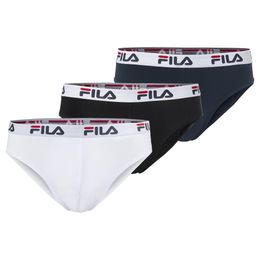 Slip Fila "JUNIOR BOY BRIEF", Jungen, Gr. 146/152, schwarz (schwarz, wei&szlig; navy), Obermaterial: 95% Baumwolle, 5% Elasthan, unifarben, k&ouml;rpernah, Unterhosen Slip, elastischer Bund mit Logo-Schriftzug