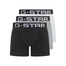 G-Star Raw Boxershorts G-STAR "OAK, 3 PACK TRUNKS", Herren, Gr. XL, 3 Stk., grau marl, hellwei&szlig;, schwarz, Jersey, Obermaterial: 95% Baumwolle, 5% Elasthan, unifarben, eng, Unterhosen Boxershorts, mit Logobund