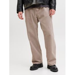 Jack & Jones Chinos JACK & JONES "JPSTALEX RAYE WORKER PANTS SN", Herren, Gr. 30, L&auml;nge 34, string, Twill, Obermaterial: 100% Baumwolle, unifarben, gerade lang, Hosen Chinos, mit Five-Pocket-Design