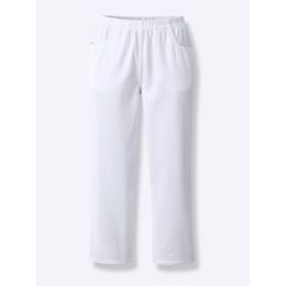 Caprihose Classic Basics, Damen, Gr. 52, Normalgr&ouml;&szlig;en, wei&szlig;, 100% Baumwolle, unifarben, 3/4-L&auml;nge, Hosen Caprihose