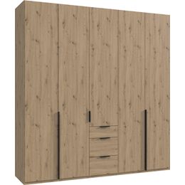 Dreht&uuml;renschrank wimex "Mugano", artisan, eiche nachbildung, griffe schwarz, B:225cm H:236cm T:58cm, Holzwerkstoff, Schr&auml;nke, Dreht&uuml;renschrank, in vielen Breiten, 208 oder 236 cm hoch, Made in Germany
