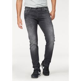 Jack & Jones Slim-fit-Jeans JACK & JONES "JJIGLENN JJFOX BL 655 50SPS NOOS", Herren, Gr. 30, L&auml;nge 30, schwarz (schwarz denim), Denim/Jeans, Obermaterial: 92% Baumwolle, 6% Polyester, 2% Elasthan, Abriebeffekte, slim fit, Jeans Slim-fit-Jeans, Topseller