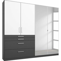 Kleiderschrank Rauch "Harburg im Schlafzimmer", wei&szlig; (graumetallic, wei&szlig;), B:181cm H:197cm T:54cm, Holzwerkstoff, Schr&auml;nke, Kleiderschrank, Schlafzimmerschrank Schrank Garderobe mit Spiegel