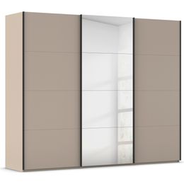 Schwebet&uuml;renschrank Rauch "Kleiderschrank Schrank Garderobe Schlafzimmerschrank SCALE-FYRA", grau (fango, griffleisten schwarz), B:271cm H:223cm T:68cm, Holzwerkstoff, Schr&auml;nke, Schwebet&uuml;renschrank, edle viergeteilte T&uuml;ren mit Spiegel und vielen Farben MADE IN GERMANY