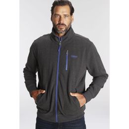 MAN'S WORLD Sweatjacke MAN'S WORLD, Herren, Gr. L (52/54), grau (anthrazit, melange), angeraute Sweatware, Obermaterial: 60% Baumwolle, 40% Polyester, unifarben, normal, Rippb&uuml;ndchen, Sweatjacken Sweatjacke, mit kontrastfarbigem Rei&szlig;verschluss