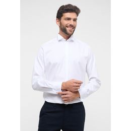 Langarmhemd Eterna "MODERN FIT", Herren, Gr. 45, Normalgr&ouml;&szlig;en, wei&szlig;, Twill, 100% cotton, tailliert, Umschlagmanschette, Hemden Langarmhemd, NON IRON (b&uuml;gelfrei)