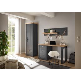 B&uuml;rom&ouml;bel-Set OTTO HOME "Westminster", grau (grau dunkel), B:204cm H:203cm T:60cm, Holzwerkstoff, Metall, Arbeitsm&ouml;bel-Sets, B&uuml;rom&ouml;bel-Set, im romantischen Landhausstil, exclusiv by Otto